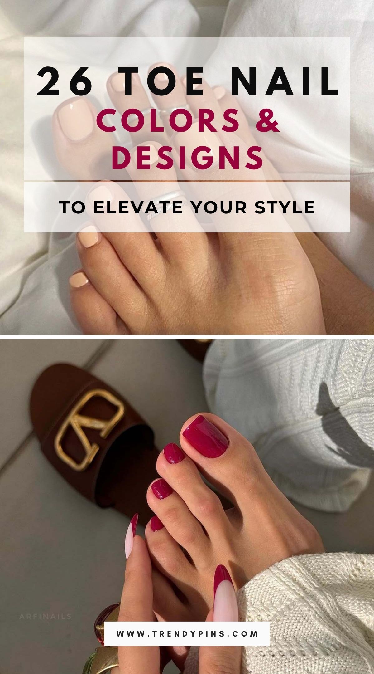 26 Trendiest Toe Nail Colors and Designs to Step into Style