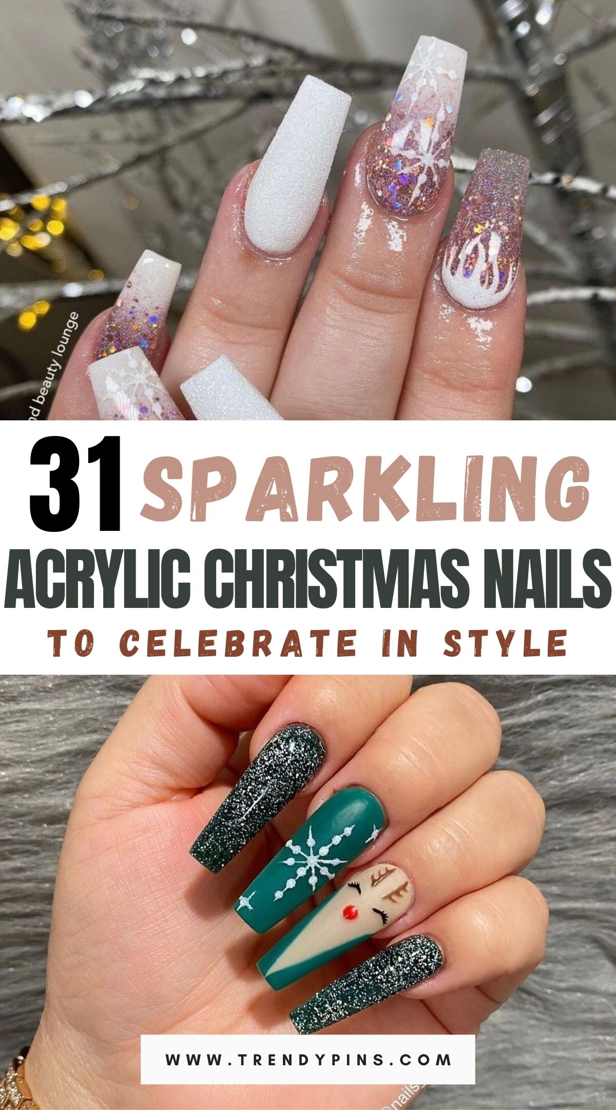 31 Festive Acrylic Christmas Nails to Celebrate the Season