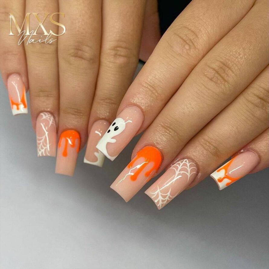 32 Chic Square Halloween Nails for a Perfectly Spooky Look