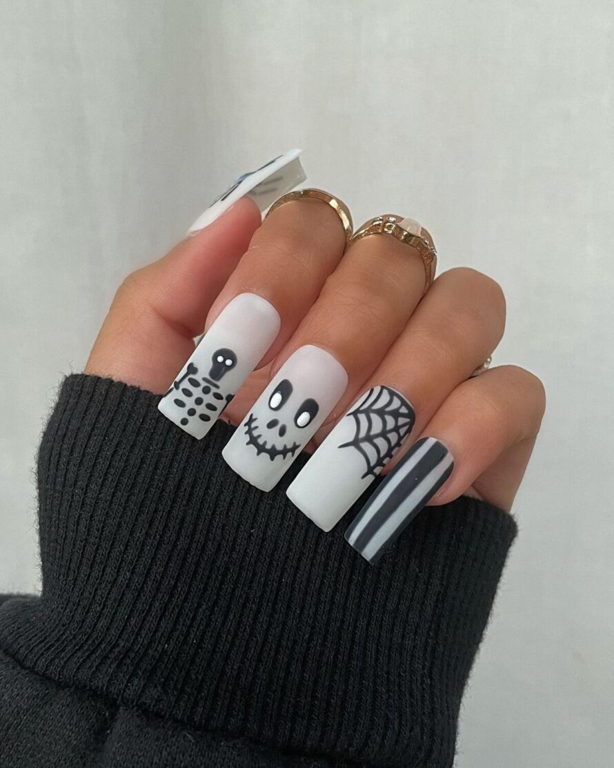 32 Chic Square Halloween Nails for a Perfectly Spooky Look