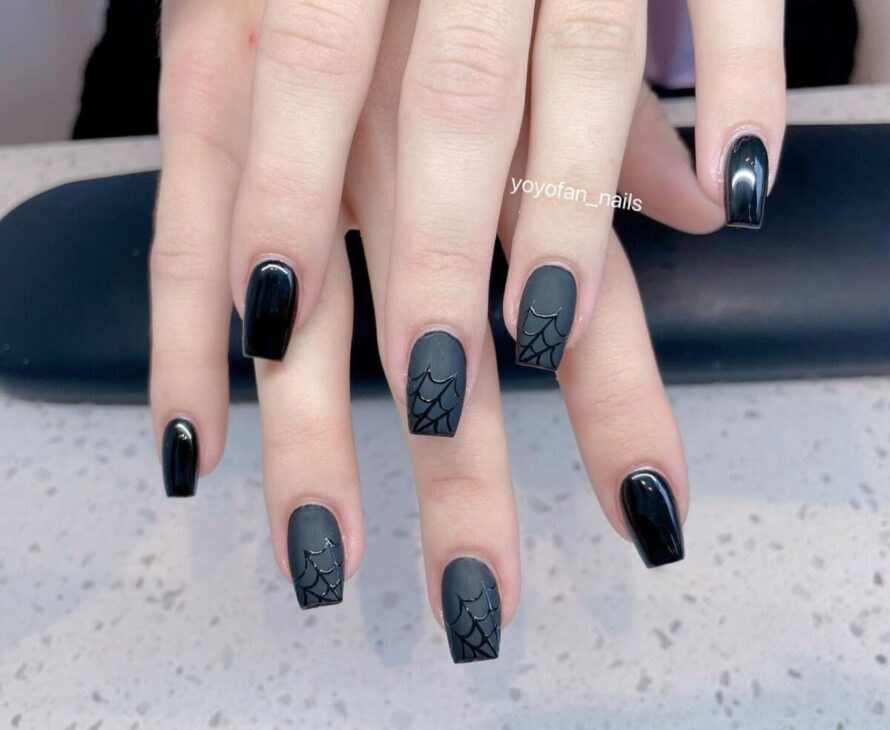 32 Chic Square Halloween Nails for a Perfectly Spooky Look