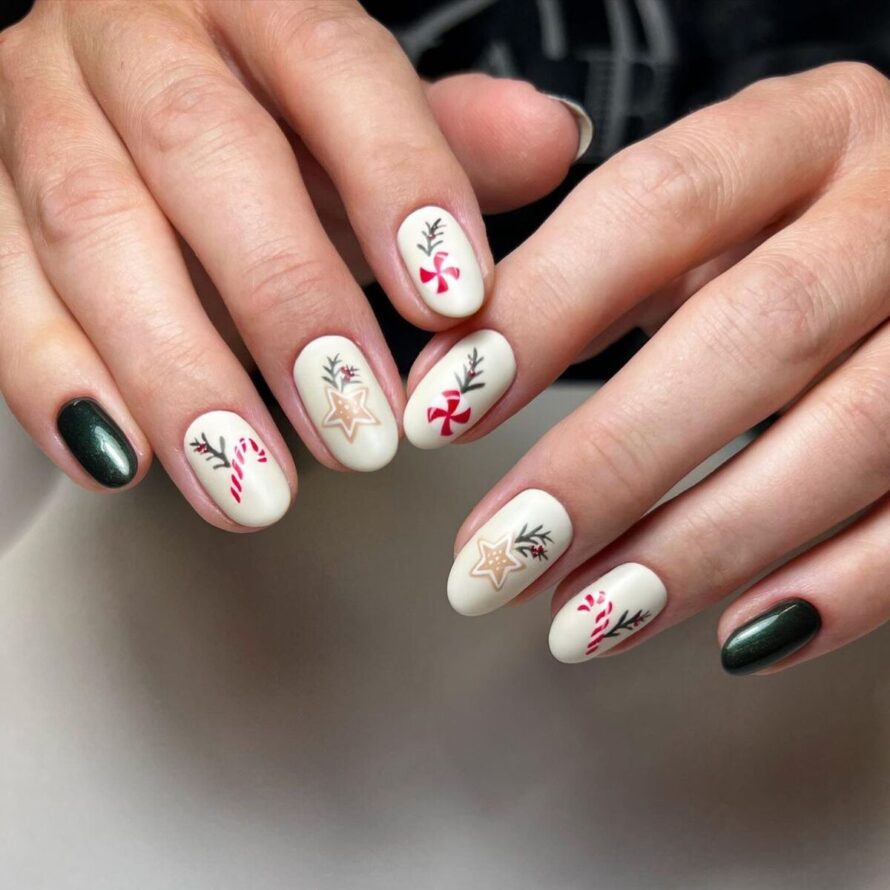 29 Elegant Almond-Shaped Christmas Nails to Show Off This Year