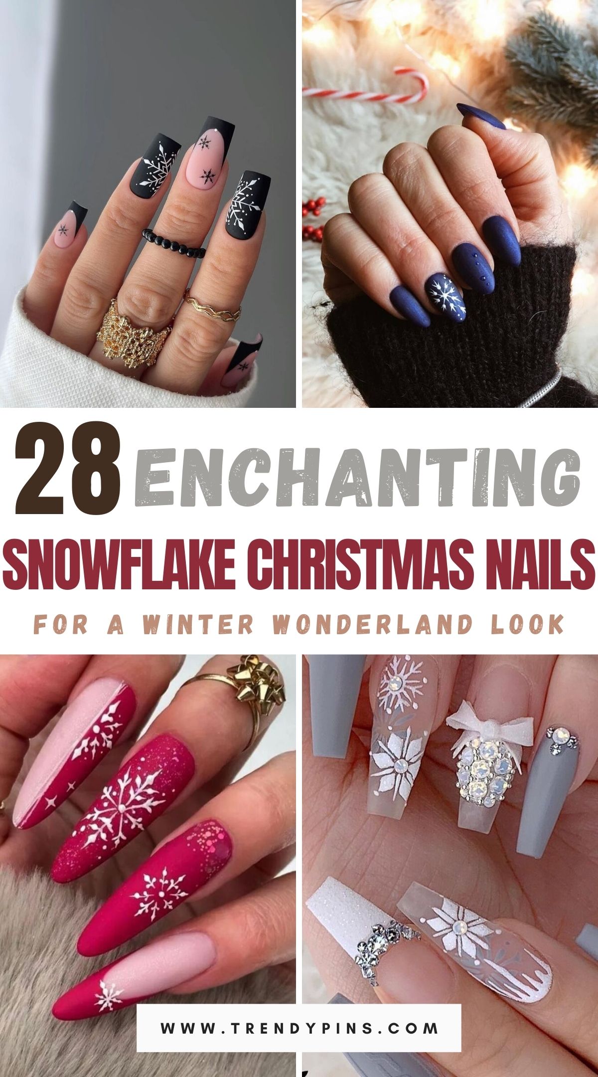28 Magical Snowflake Christmas Nails to Capture the Winter Wonderland