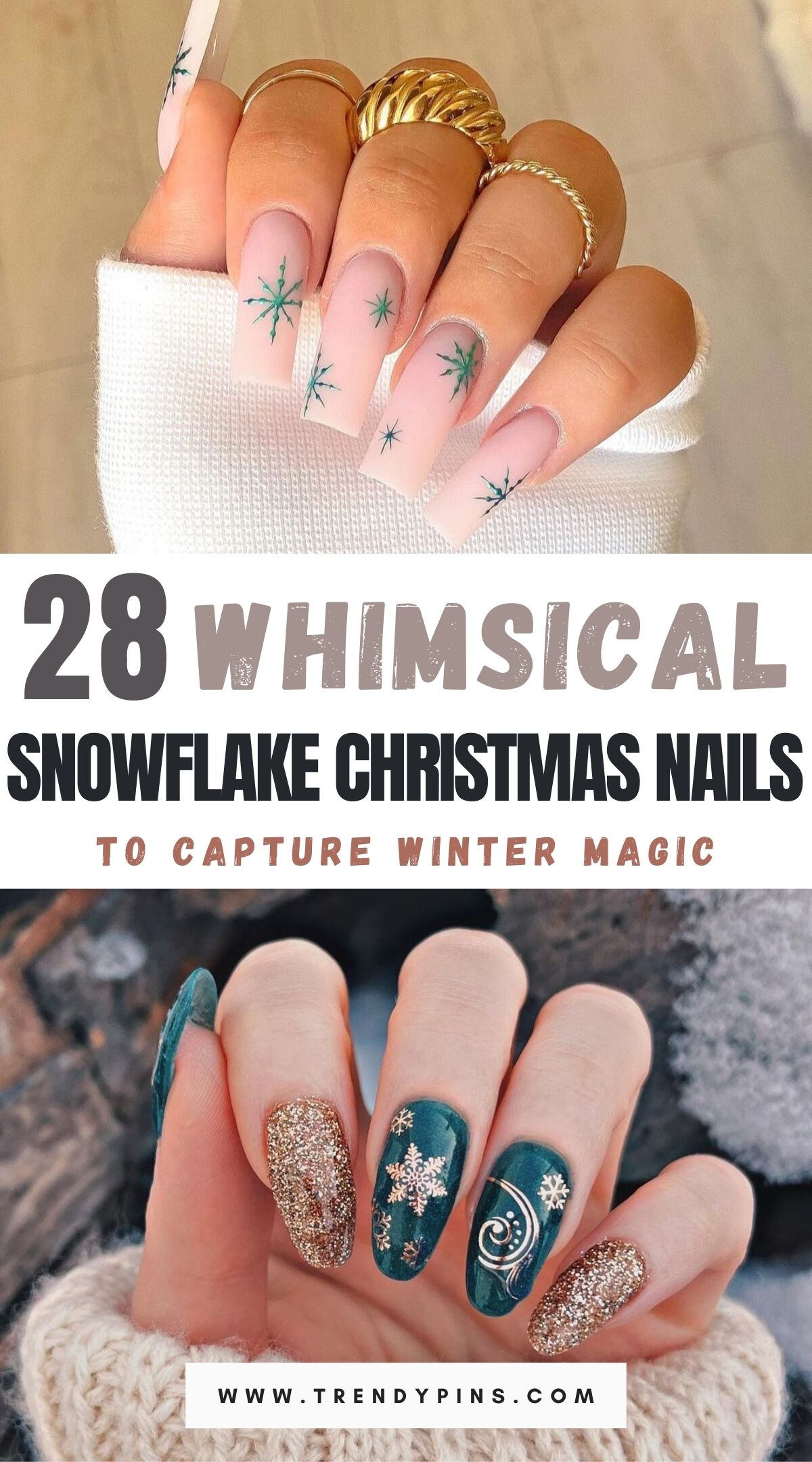 28 Magical Snowflake Christmas Nails to Capture the Winter Wonderland