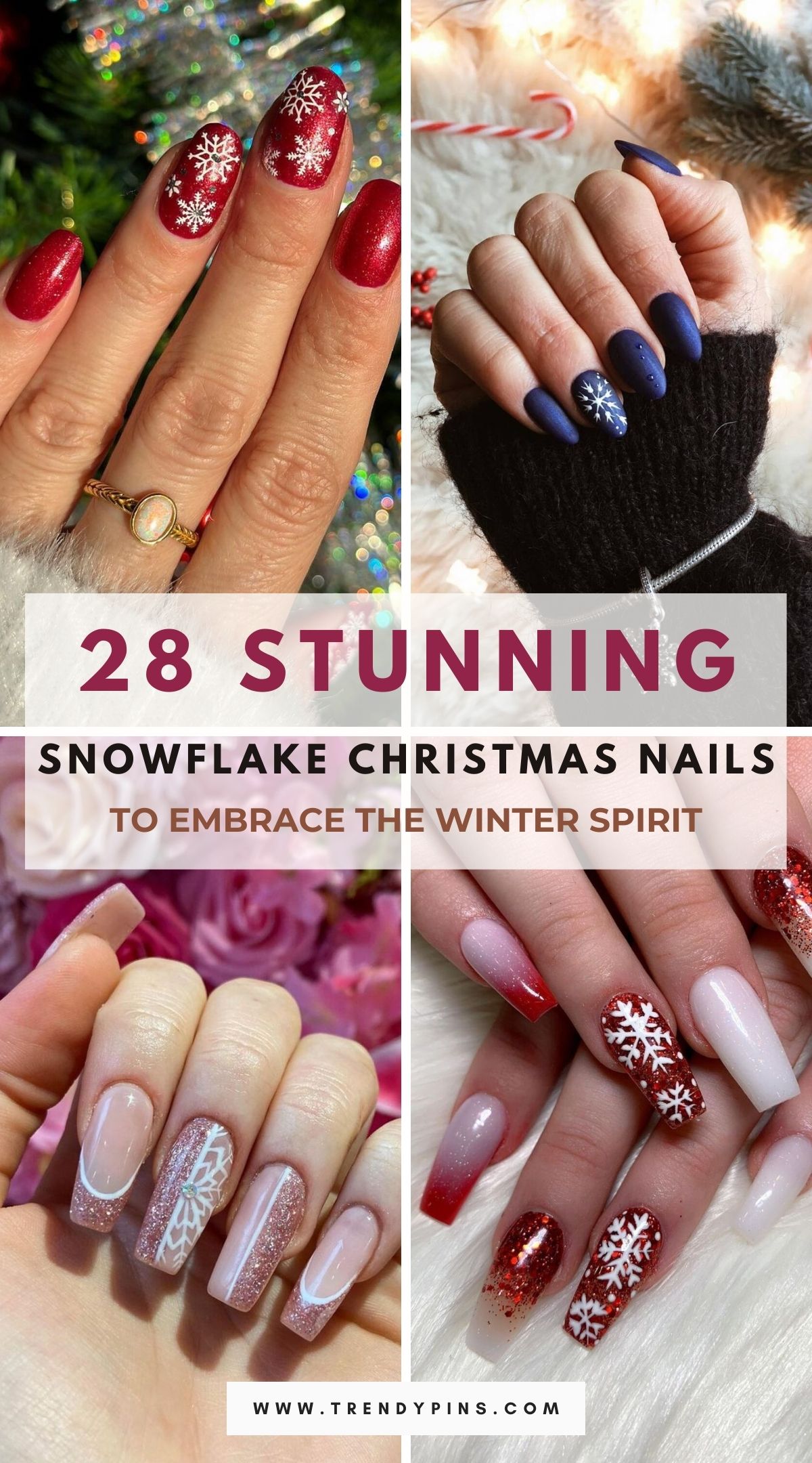 28 Magical Snowflake Christmas Nails to Capture the Winter Wonderland