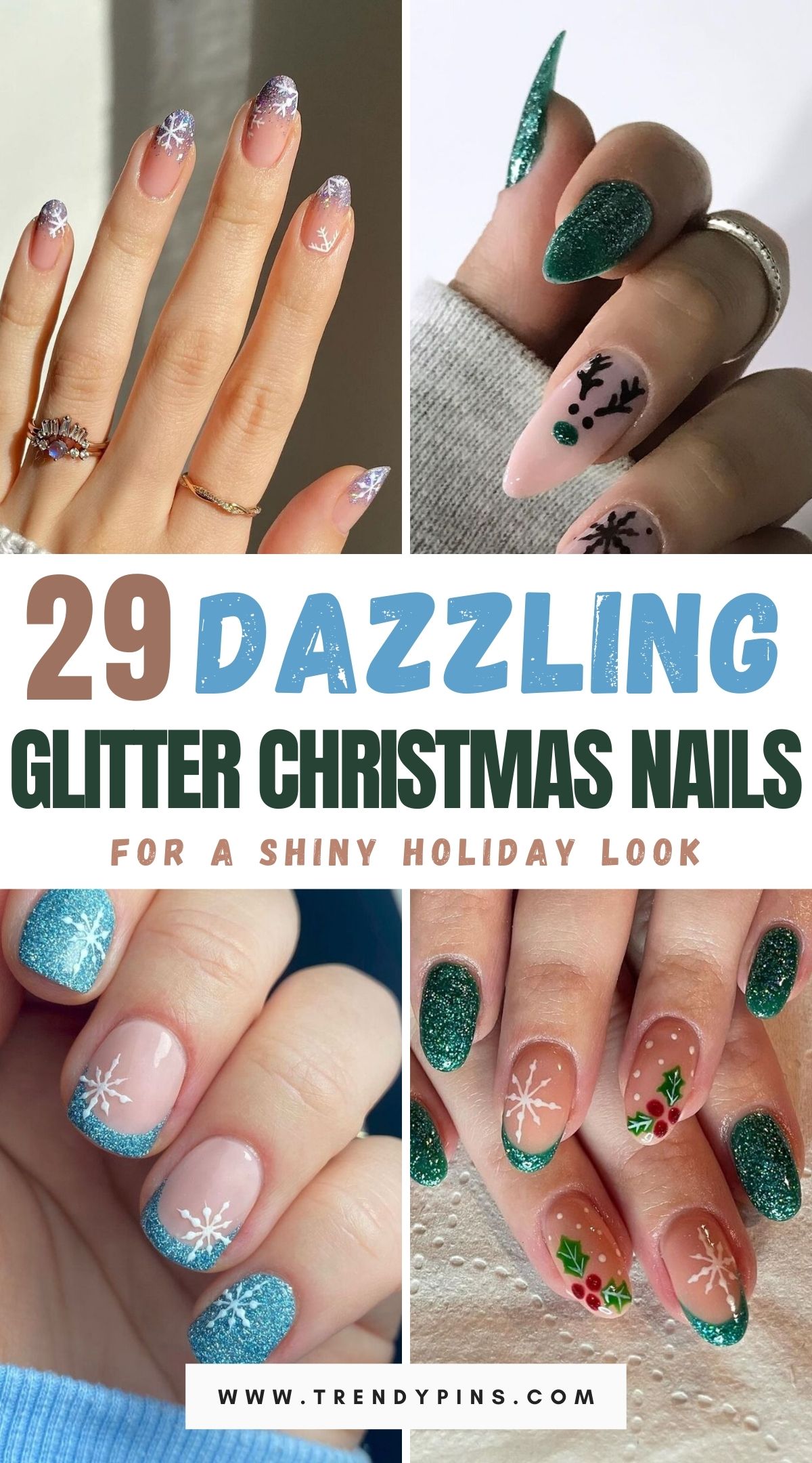 29 Sparkling Glitter Christmas Nails to Shine Bright This Holiday