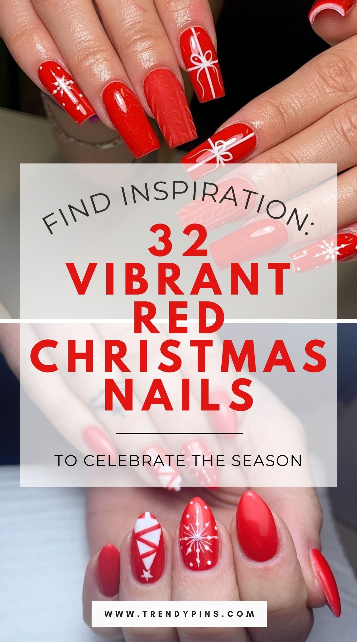 32 Stunning Red Christmas Nails for a Classic Holiday Look