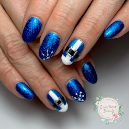 32 Cool Blue Christmas Nails for a Winter Wonderland Feel