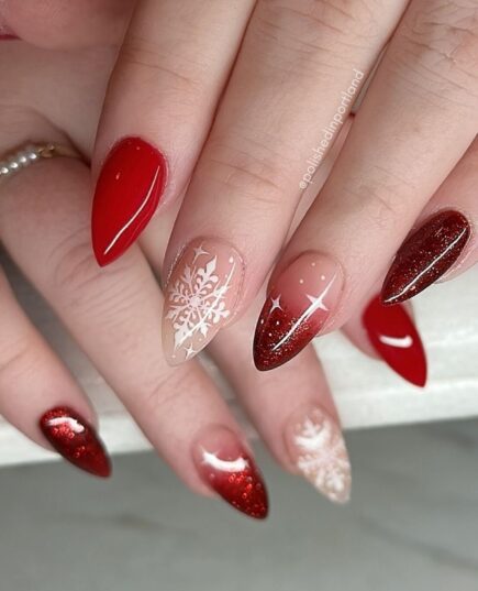 28 Magical Snowflake Christmas Nails to Capture the Winter Wonderland