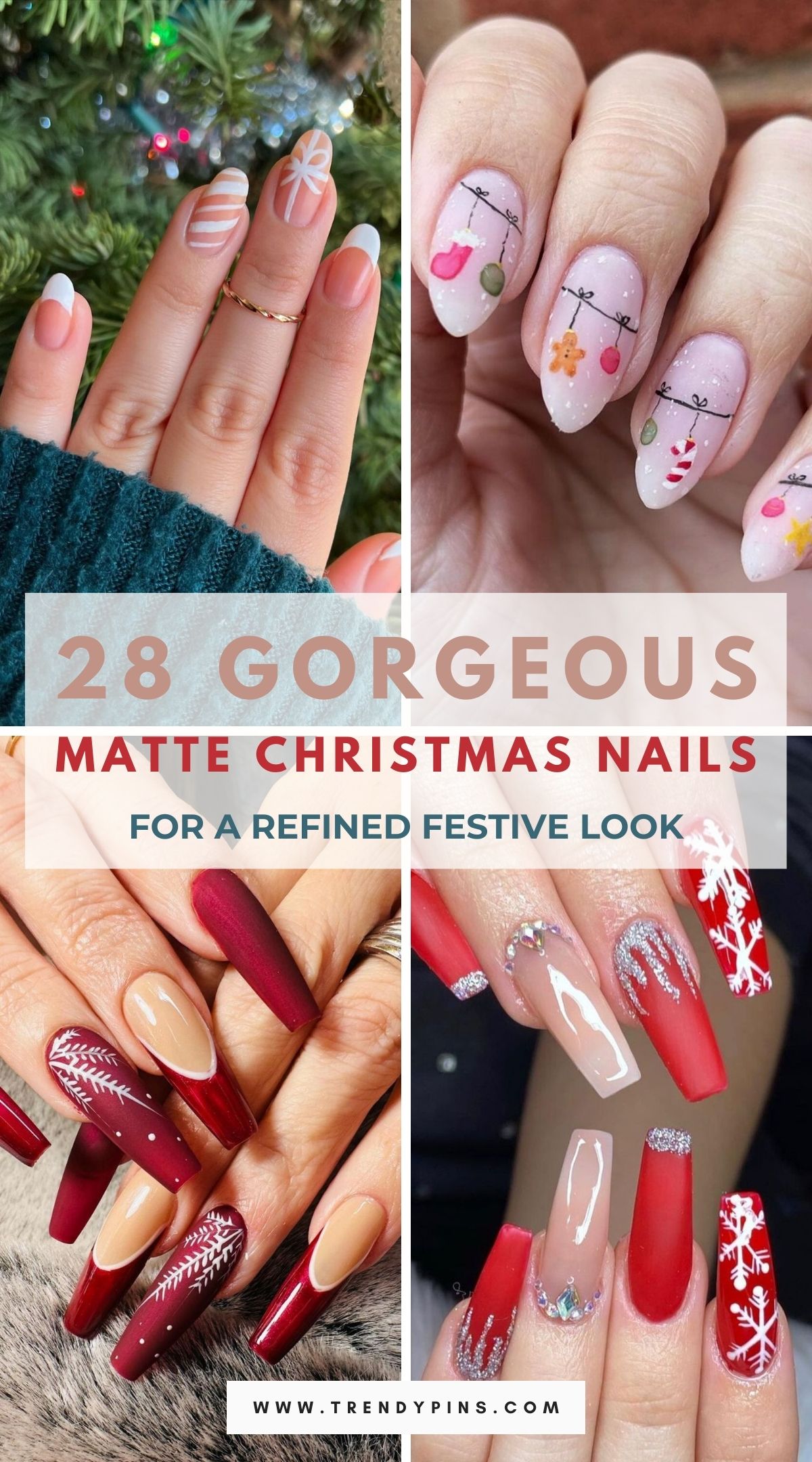 28 Matte Christmas Nails for a Sophisticated Holiday Look
