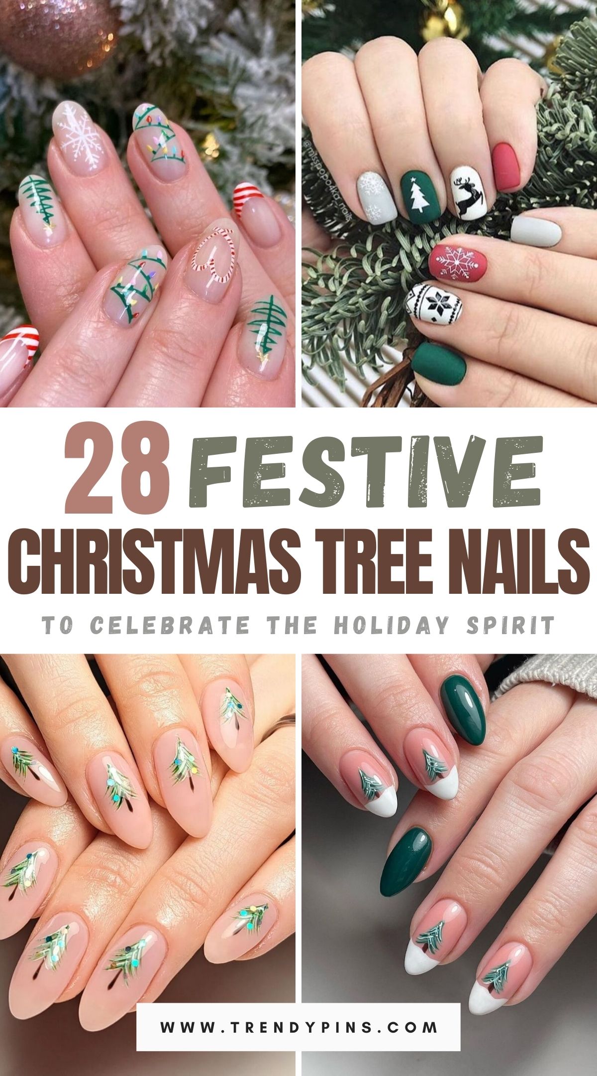 28 Christmas Nails With Trees To Celebrate the Holiday Spirit