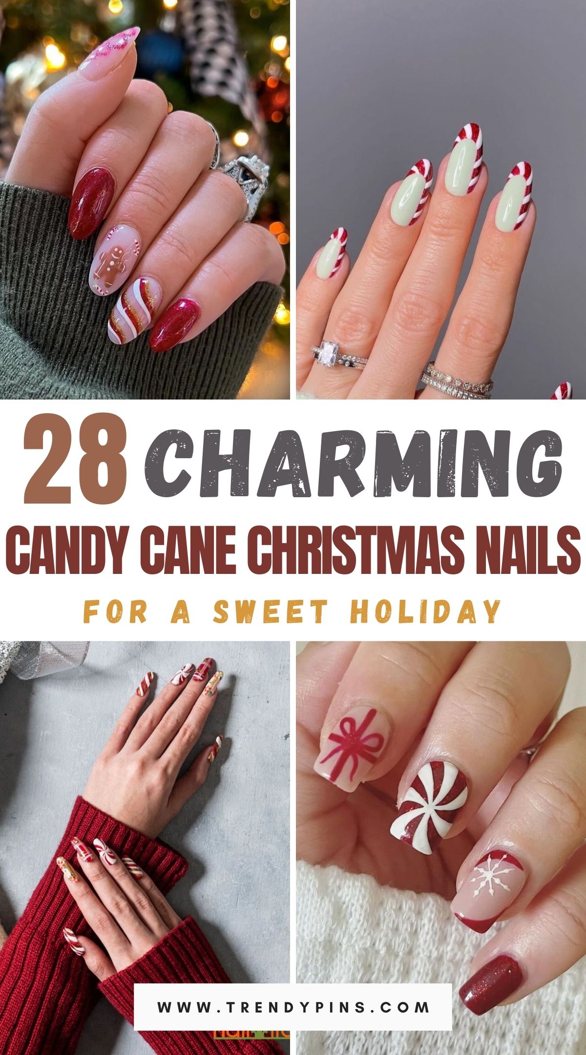 28 Sweet Candy Cane Christmas Nails To Satisfy Your Holiday Sweet Tooth