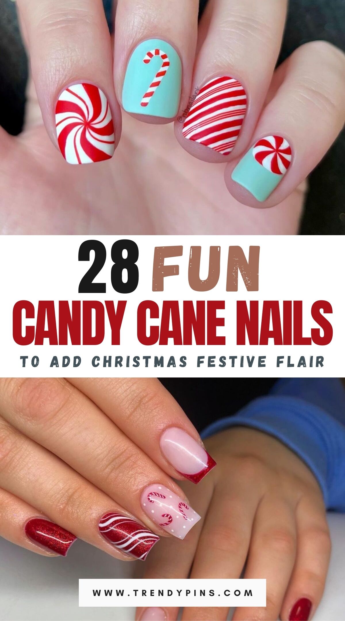 28 Sweet Candy Cane Christmas Nails To Satisfy Your Holiday Sweet Tooth