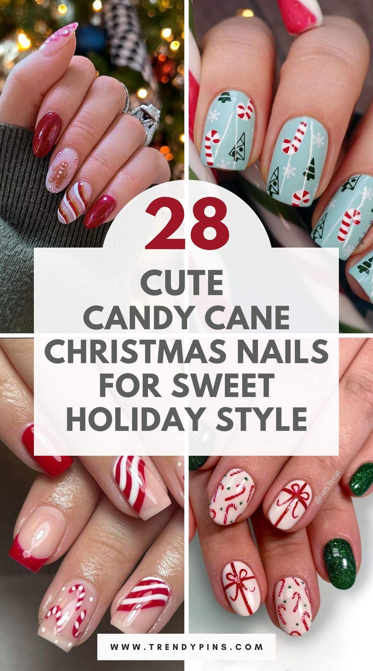 28 Sweet Candy Cane Christmas Nails To Satisfy Your Holiday Sweet Tooth
