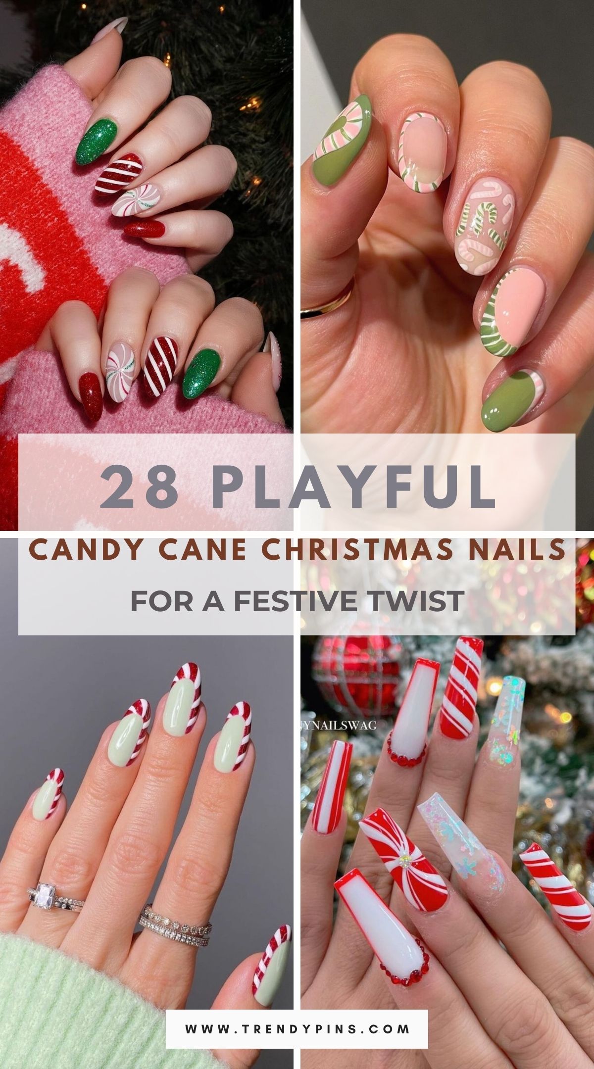 28 Sweet Candy Cane Christmas Nails To Satisfy Your Holiday Sweet Tooth