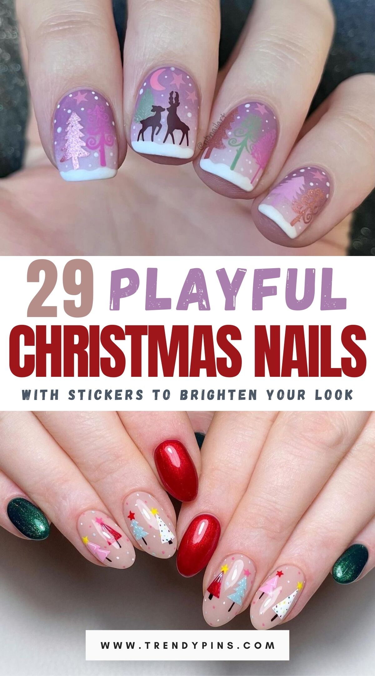 29 Fun Christmas Nails With Stickers for a Quick Festive Look