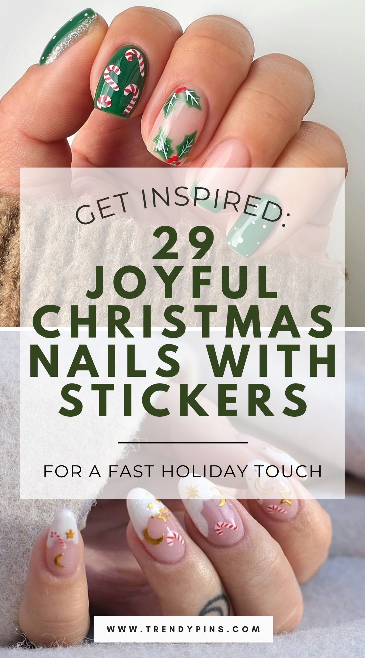 29 Fun Christmas Nails With Stickers for a Quick Festive Look