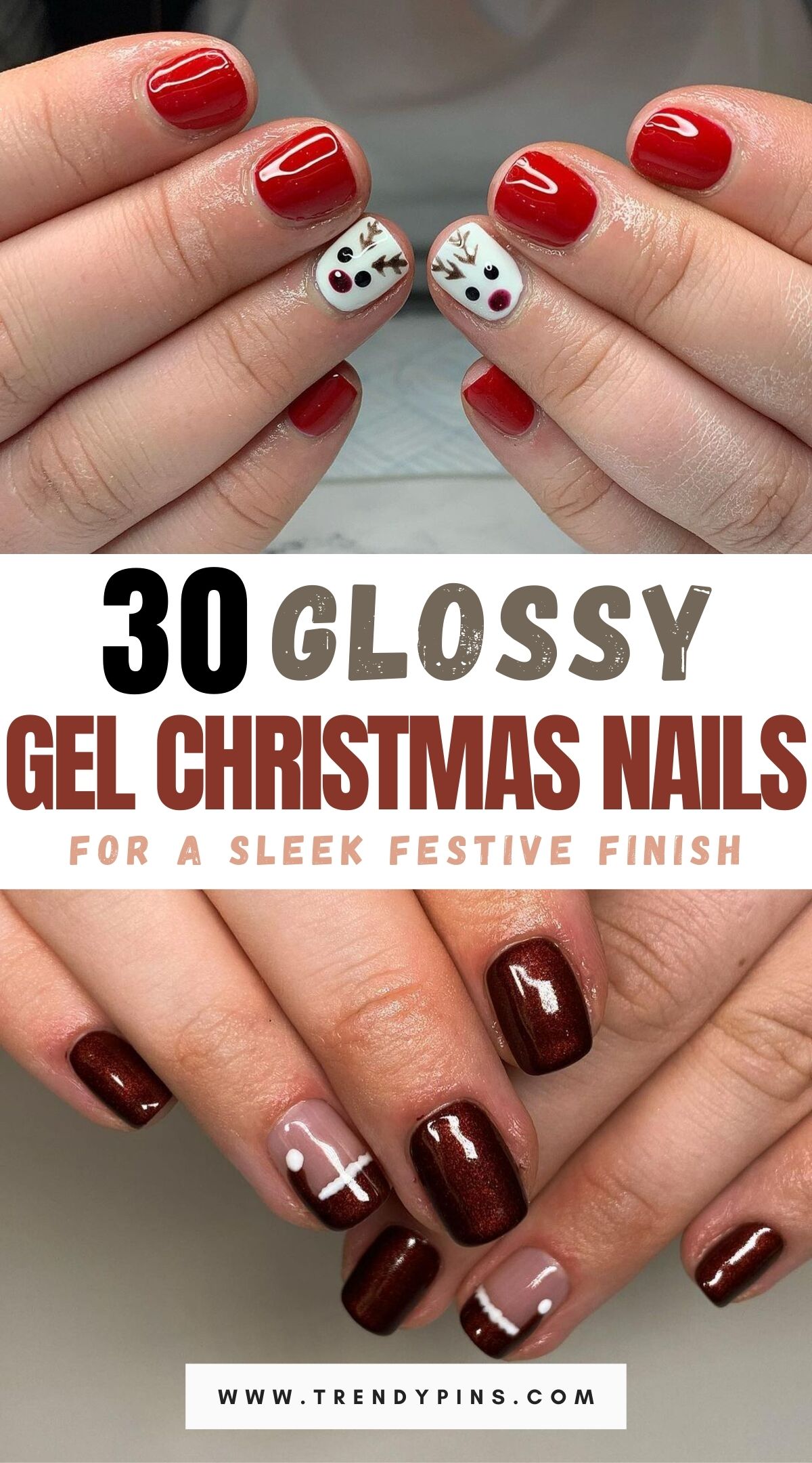 30 Glossy Gel Christmas Nails for a Long Lasting Festive Manicure