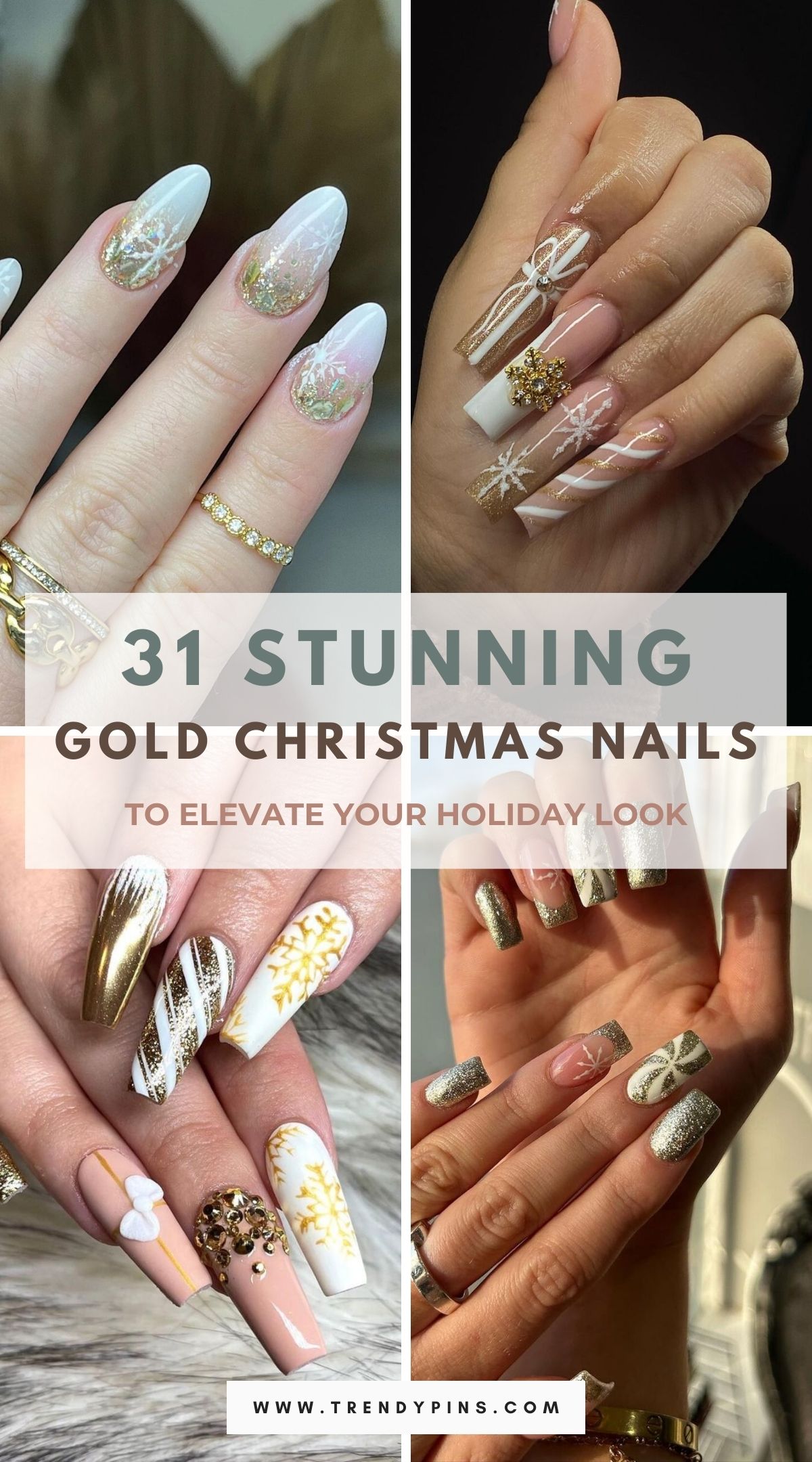 31 Luxurious Gold Christmas Nails To Sparkle This Season