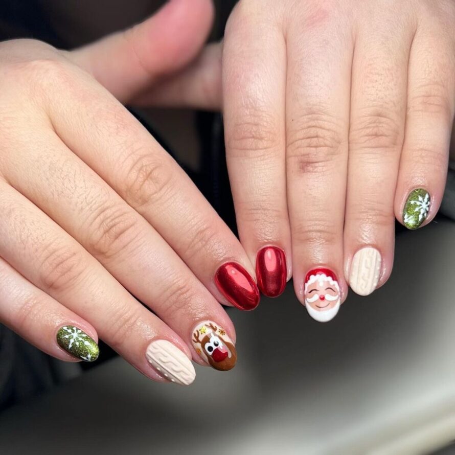 25 Adorable Santa Claus Christmas Nails for a Jolly Look