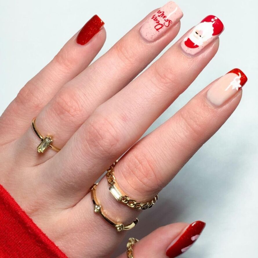 25 Adorable Santa Claus Christmas Nails for a Jolly Look
