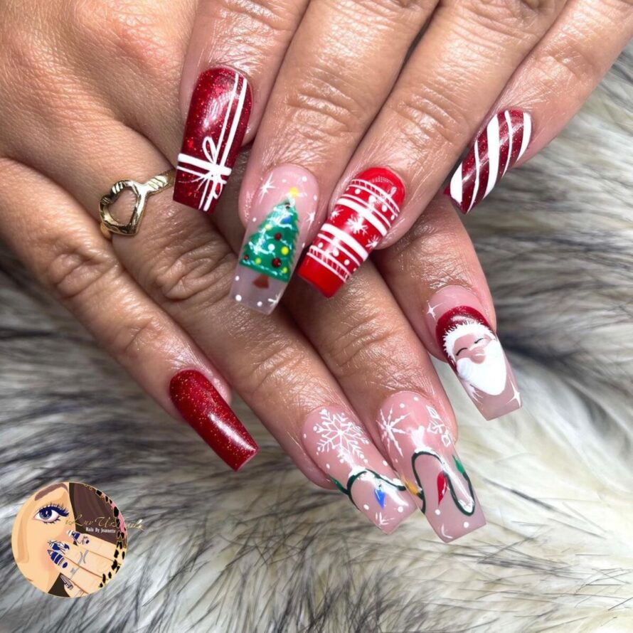 25 Adorable Santa Claus Christmas Nails for a Jolly Look