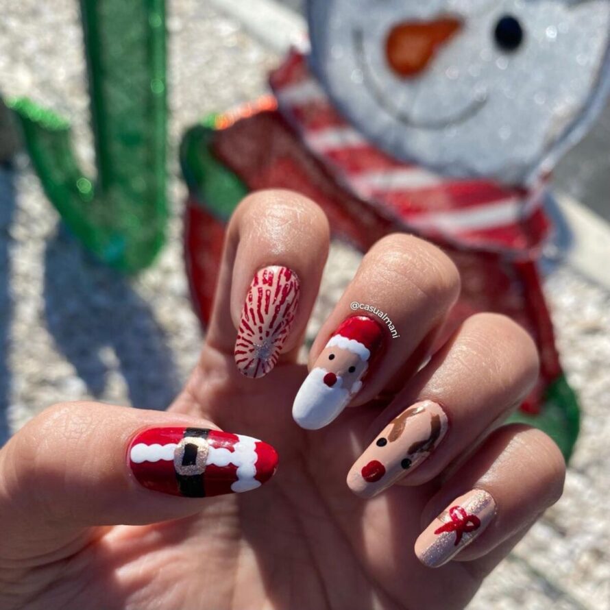 25 Adorable Santa Claus Christmas Nails for a Jolly Look