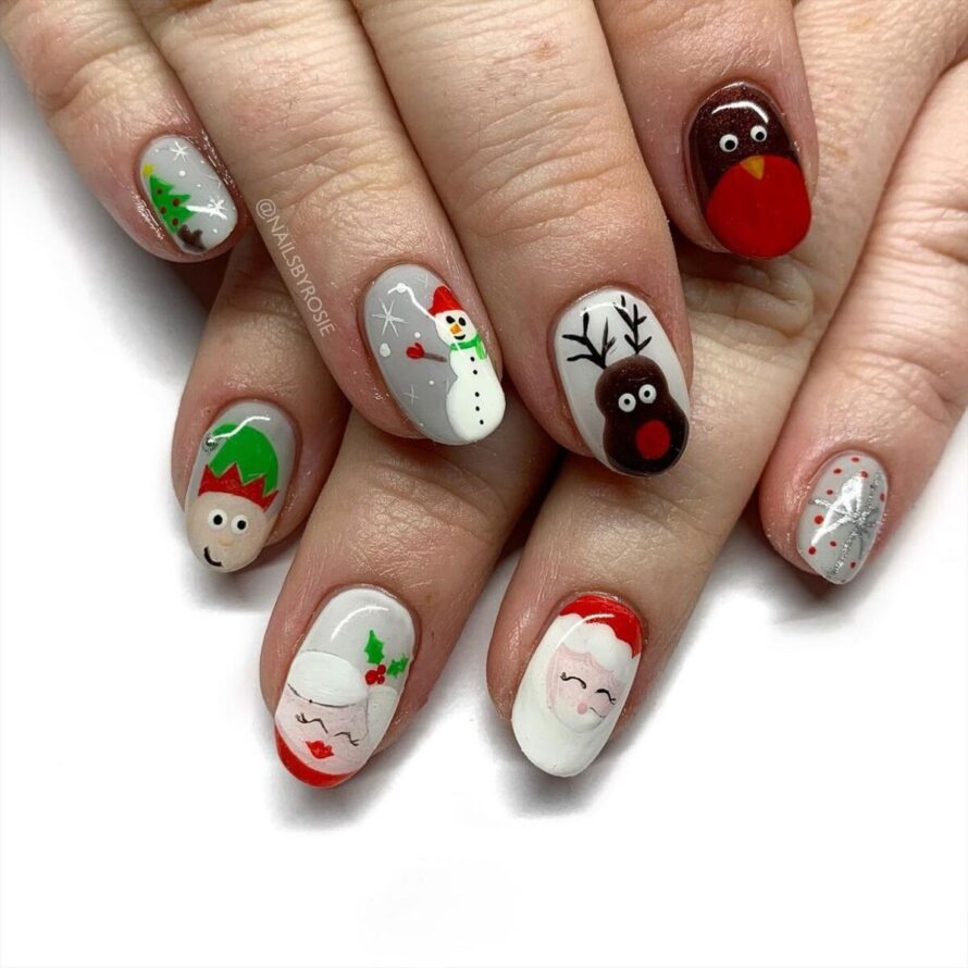 25 Adorable Santa Claus Christmas Nails for a Jolly Look