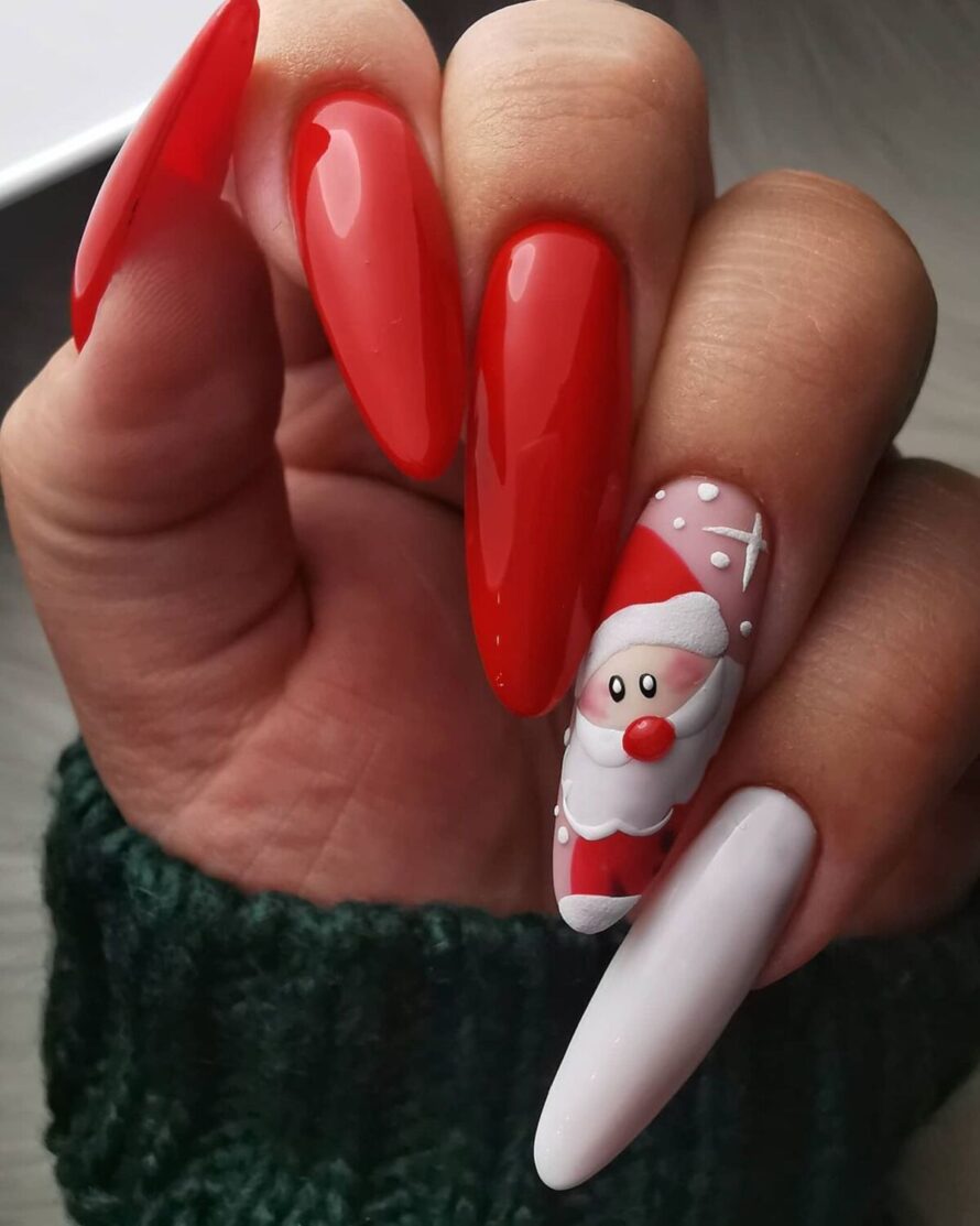 25 Adorable Santa Claus Christmas Nails for a Jolly Look