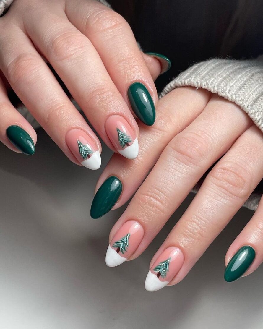 28 Christmas Nails With Trees To Celebrate the Holiday Spirit