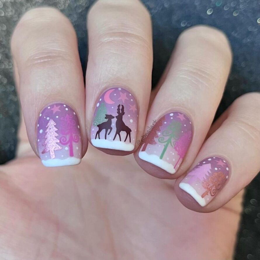 29 Fun Christmas Nails With Stickers for a Quick Festive Look