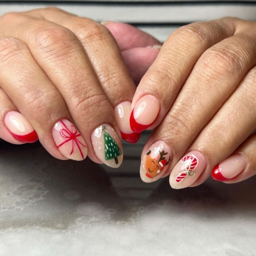 29 Fun Christmas Nails With Stickers for a Quick Festive Look