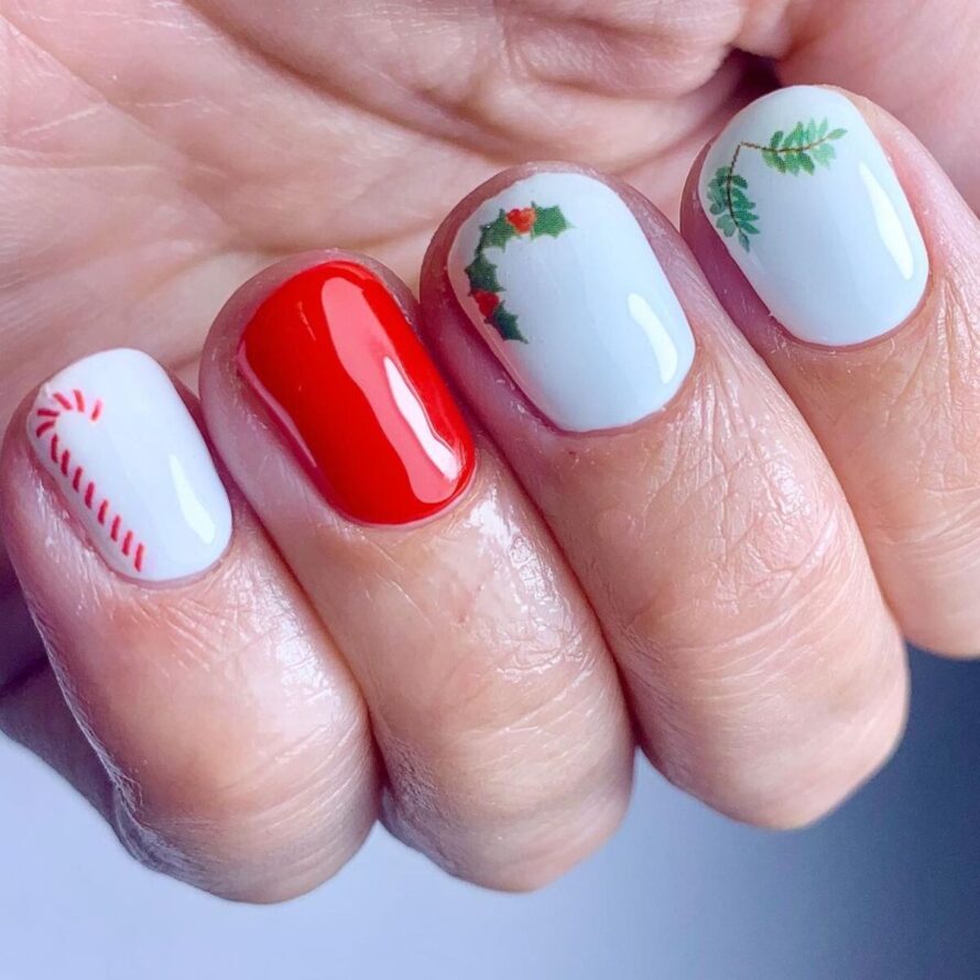 29 Fun Christmas Nails With Stickers for a Quick Festive Look
