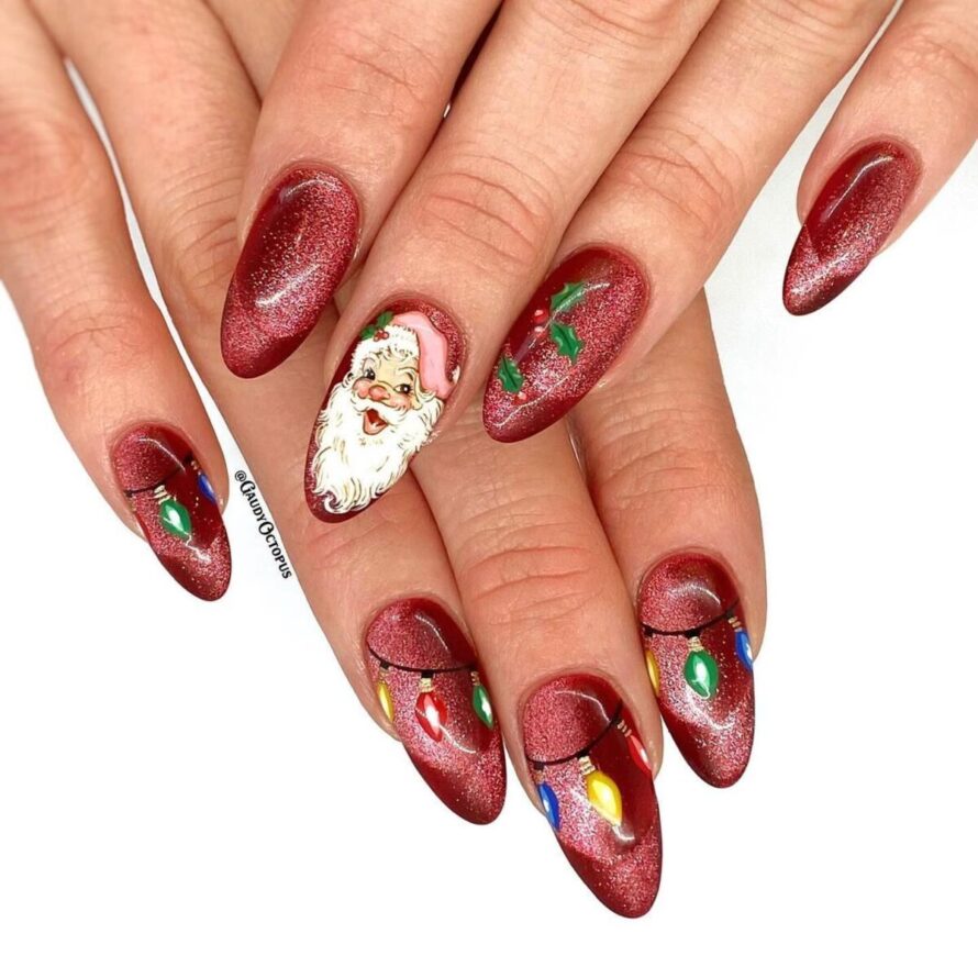 29 Fun Christmas Nails With Stickers for a Quick Festive Look