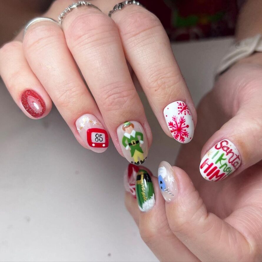29 Fun Christmas Nails With Stickers for a Quick Festive Look
