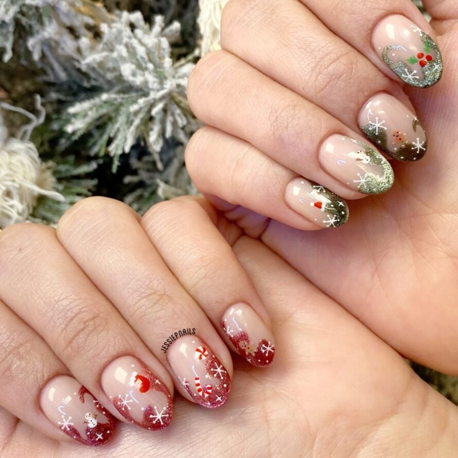 29 Fun Christmas Nails With Stickers for a Quick Festive Look