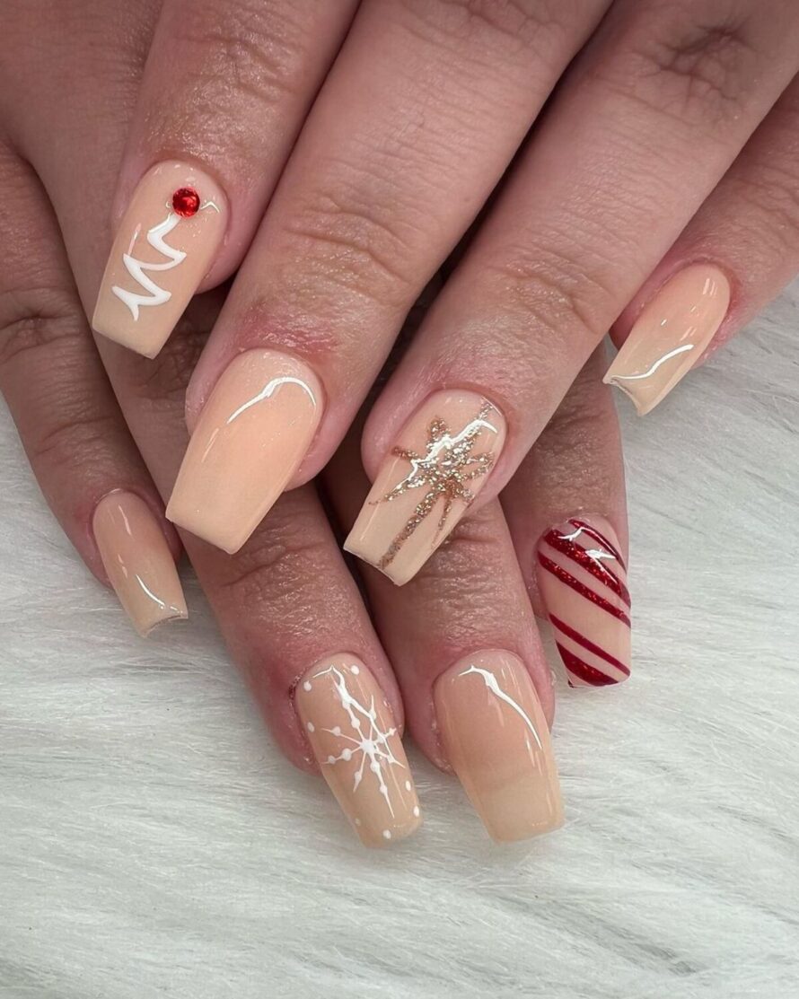 30 Glossy Gel Christmas Nails for a Long Lasting Festive Manicure