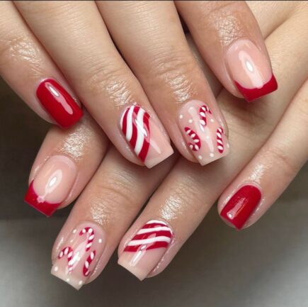 28 Sweet Candy Cane Christmas Nails To Satisfy Your Holiday Sweet Tooth