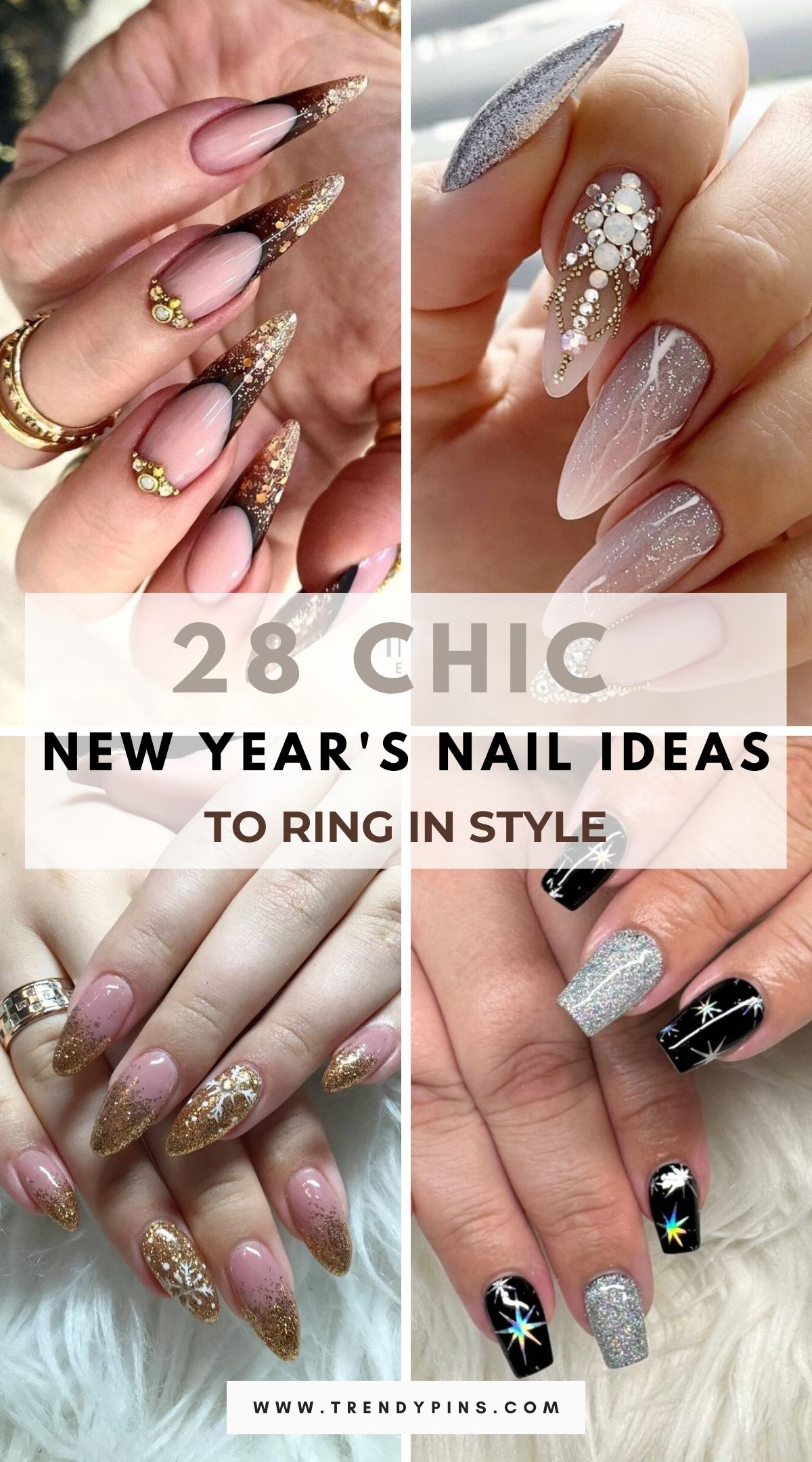 28 Glamorous New Year's Nail Ideas to Sparkle into the Next Year