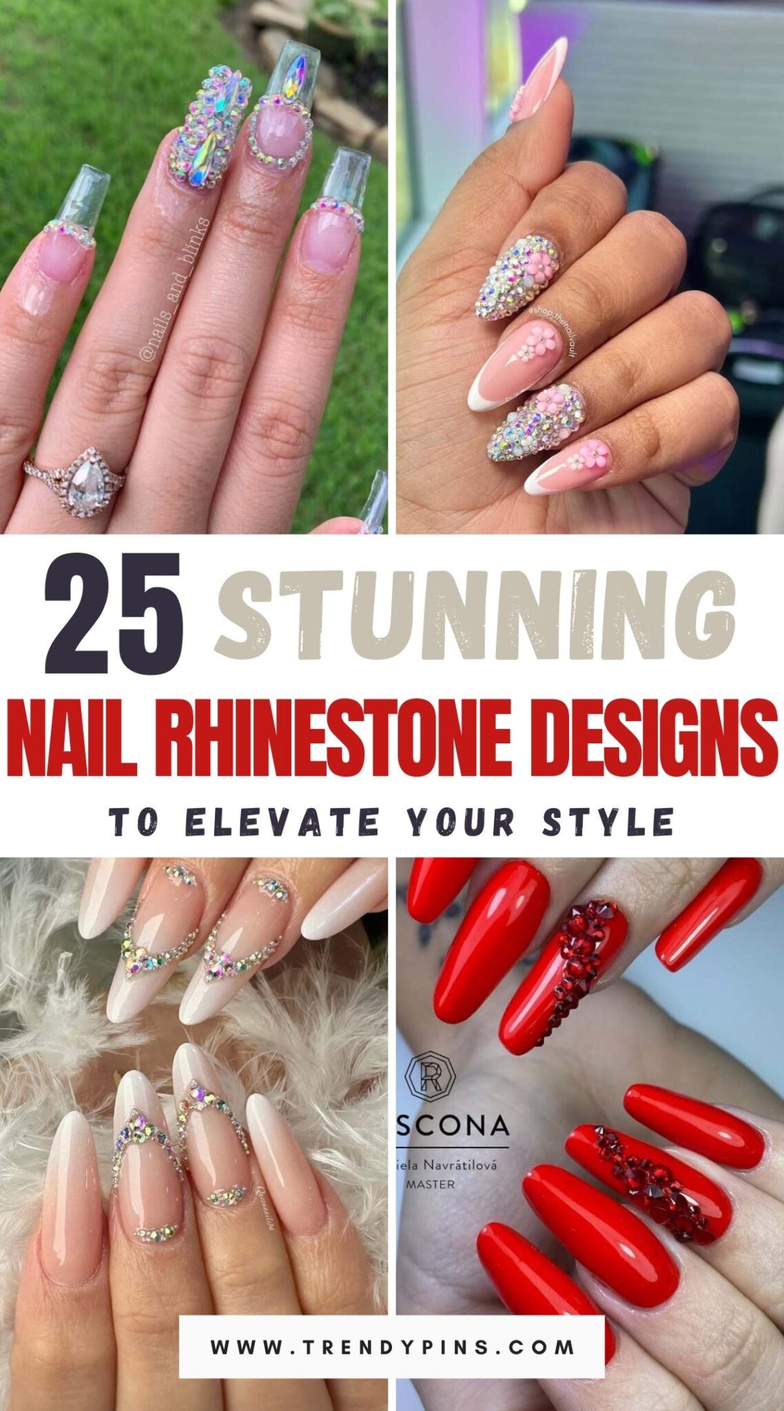 25 Dazzling Nail Rhinestone Designs to Add Sparkle and Charm to Your Look