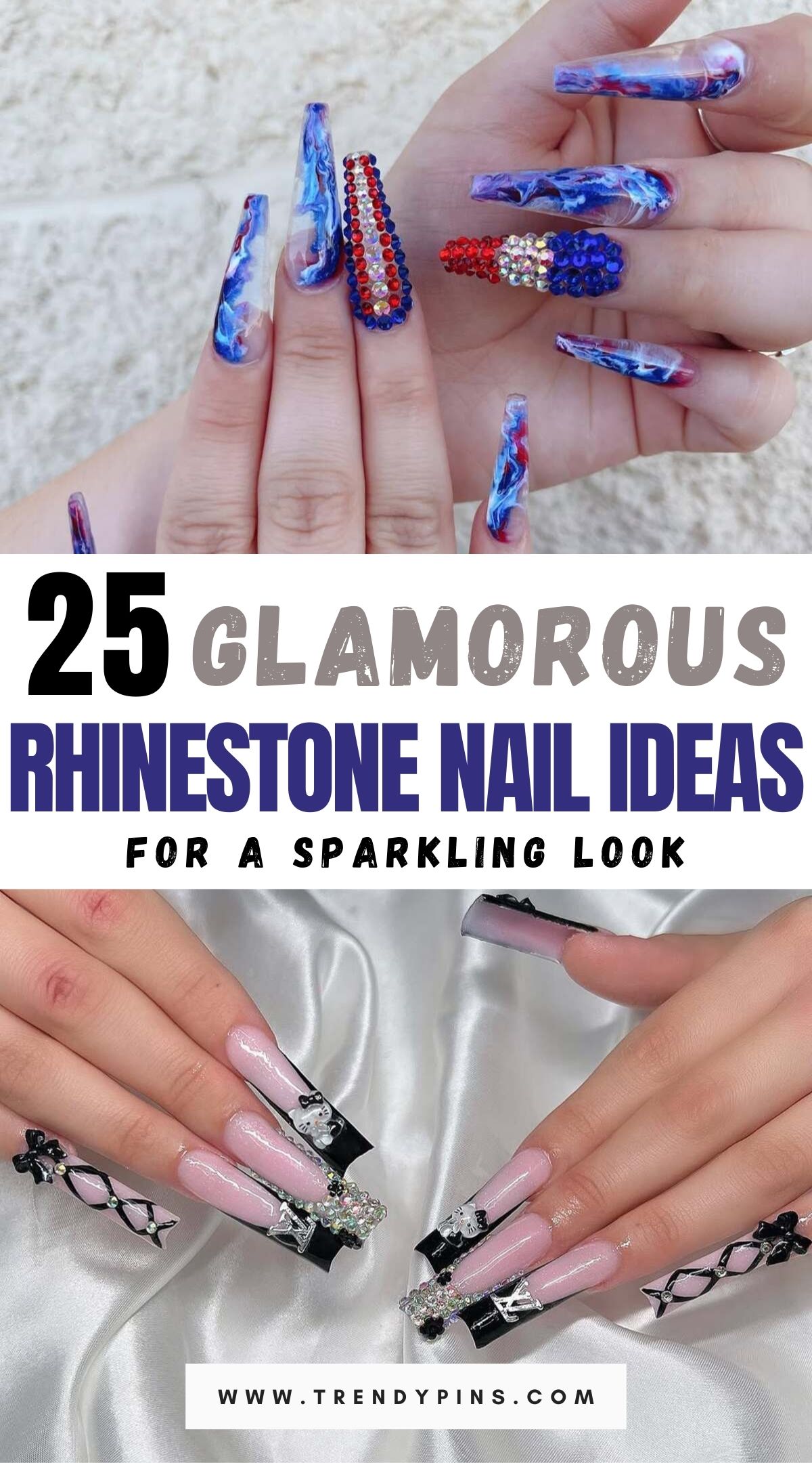 25 Dazzling Nail Rhinestone Designs to Add Sparkle and Charm to Your Look