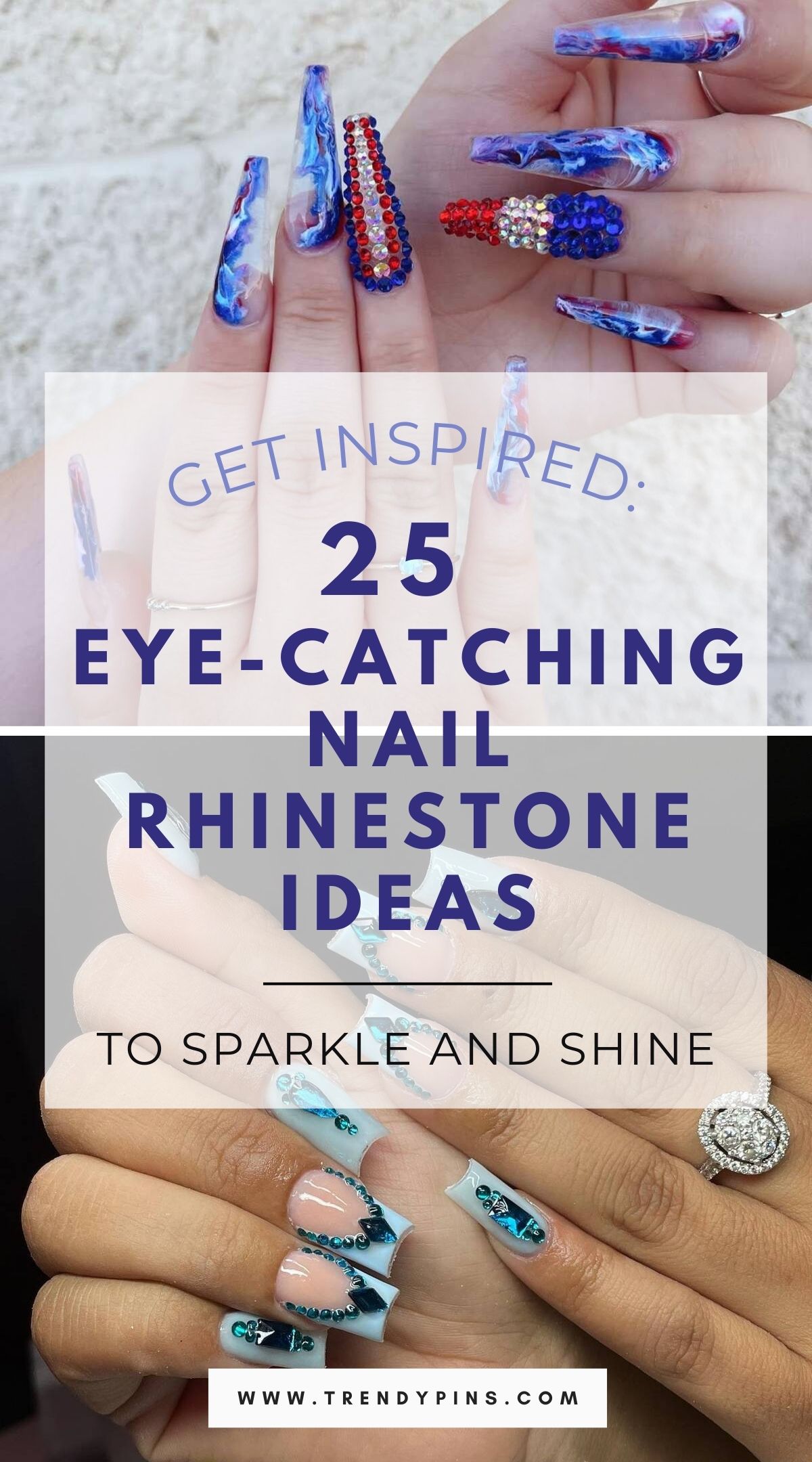25 Dazzling Nail Rhinestone Designs to Add Sparkle and Charm to Your Look