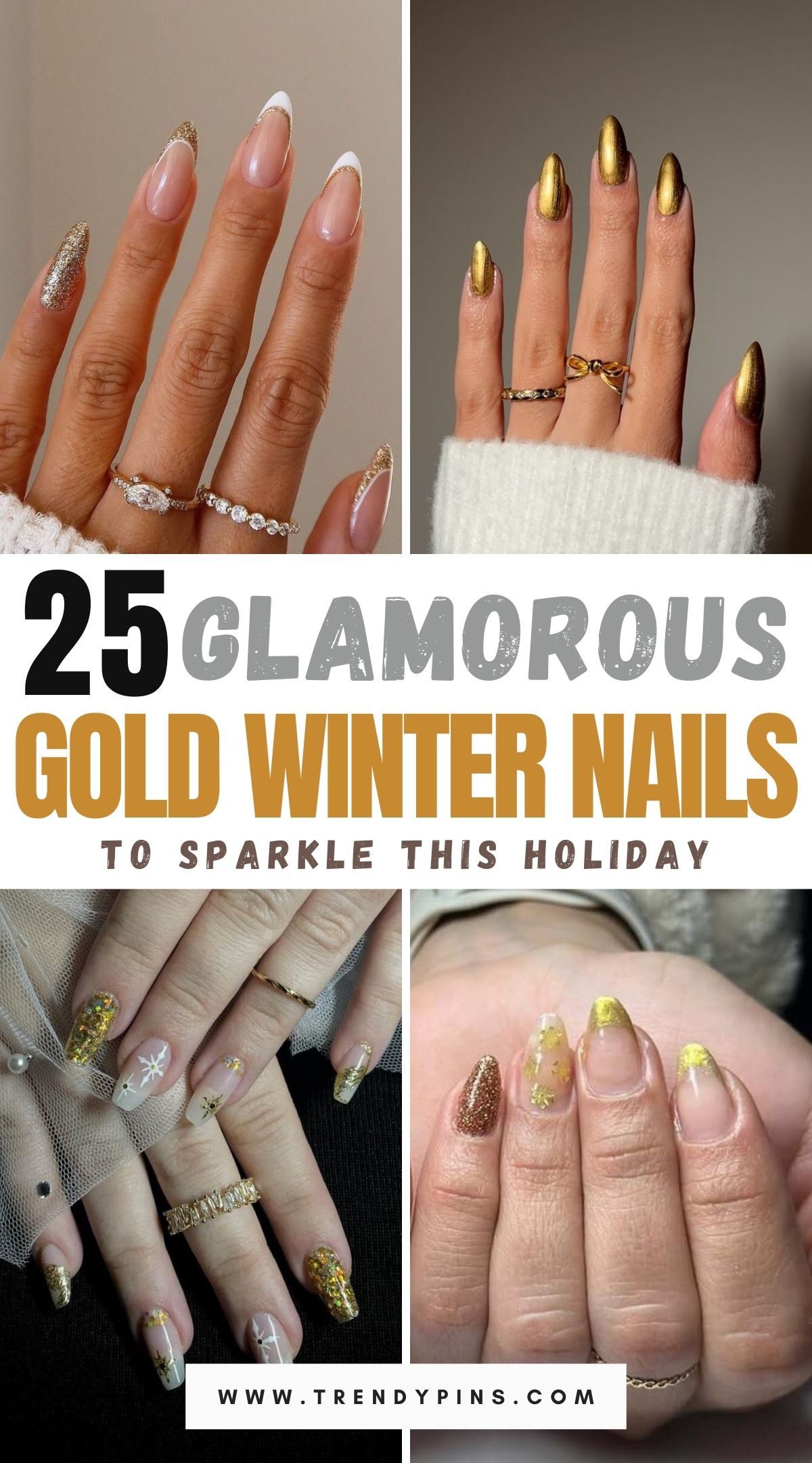 25 Glamorous Gold Winter Nail Ideas to Sparkle Your Holiday Season