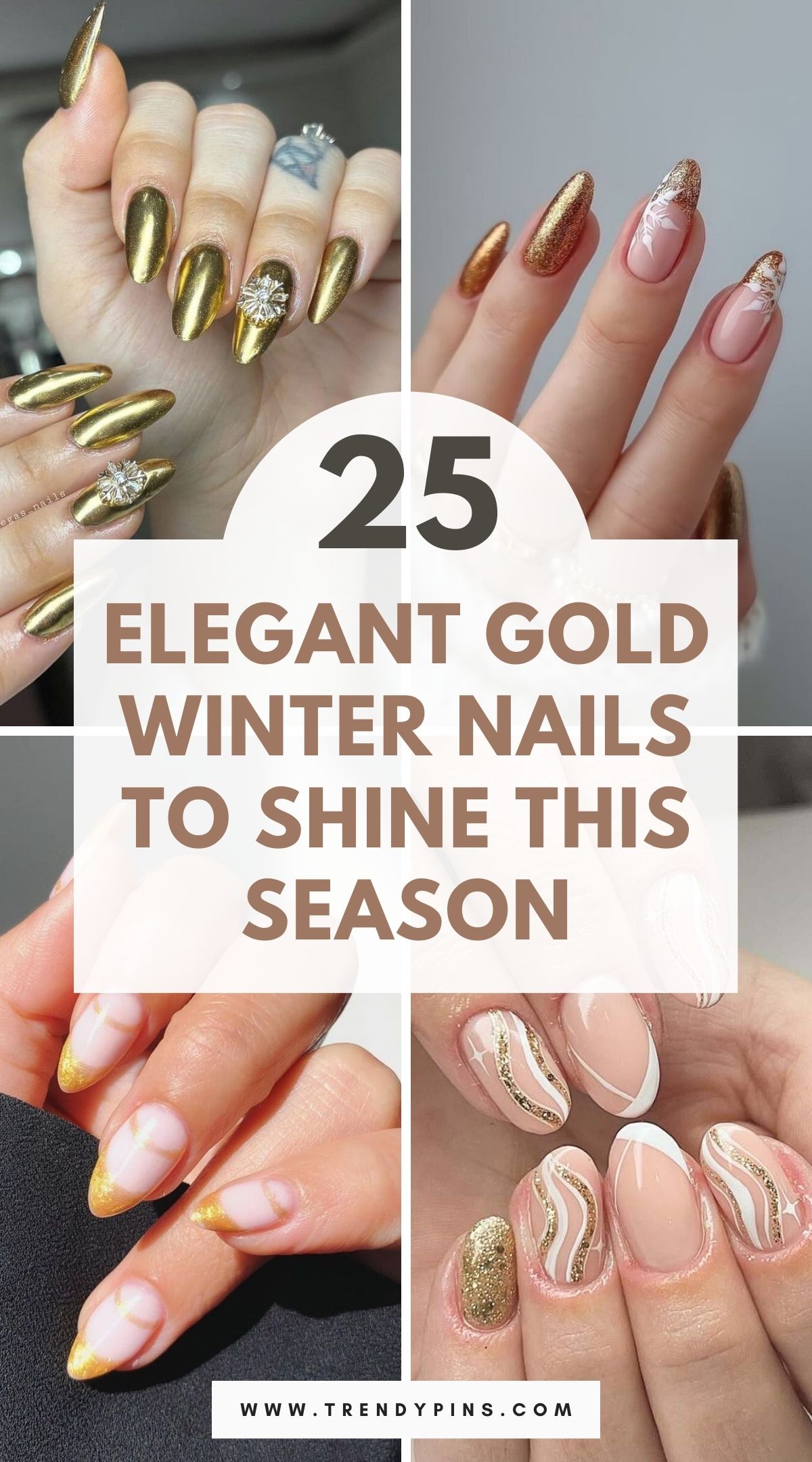 25 Glamorous Gold Winter Nail Ideas to Sparkle Your Holiday Season