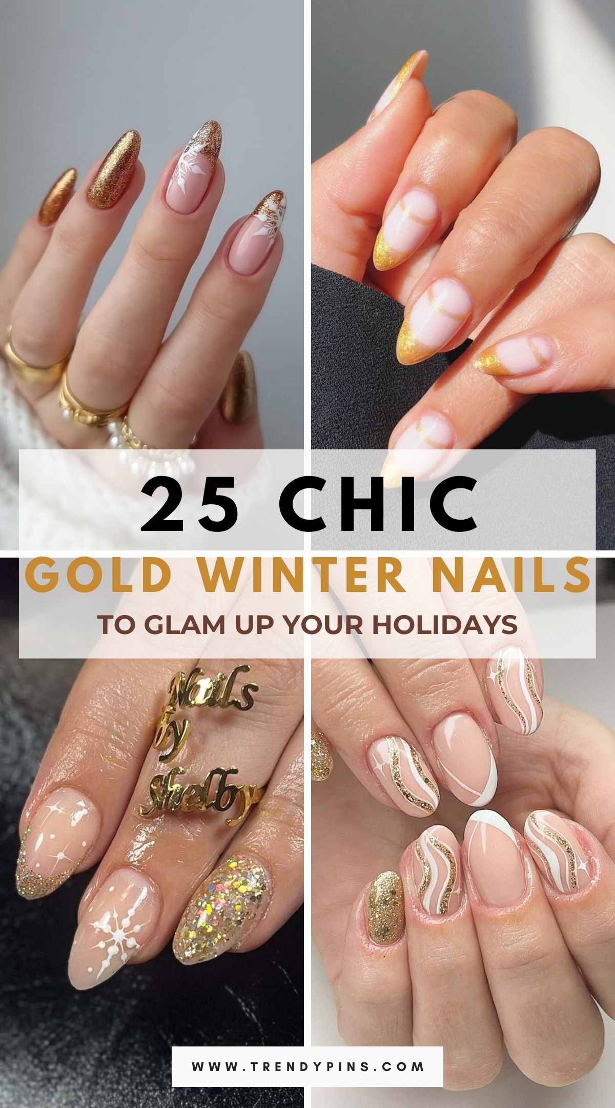 25 Glamorous Gold Winter Nail Ideas to Sparkle Your Holiday Season
