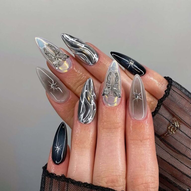 26 Spectacular Silver Nail Design Ideas for a Dazzling Look