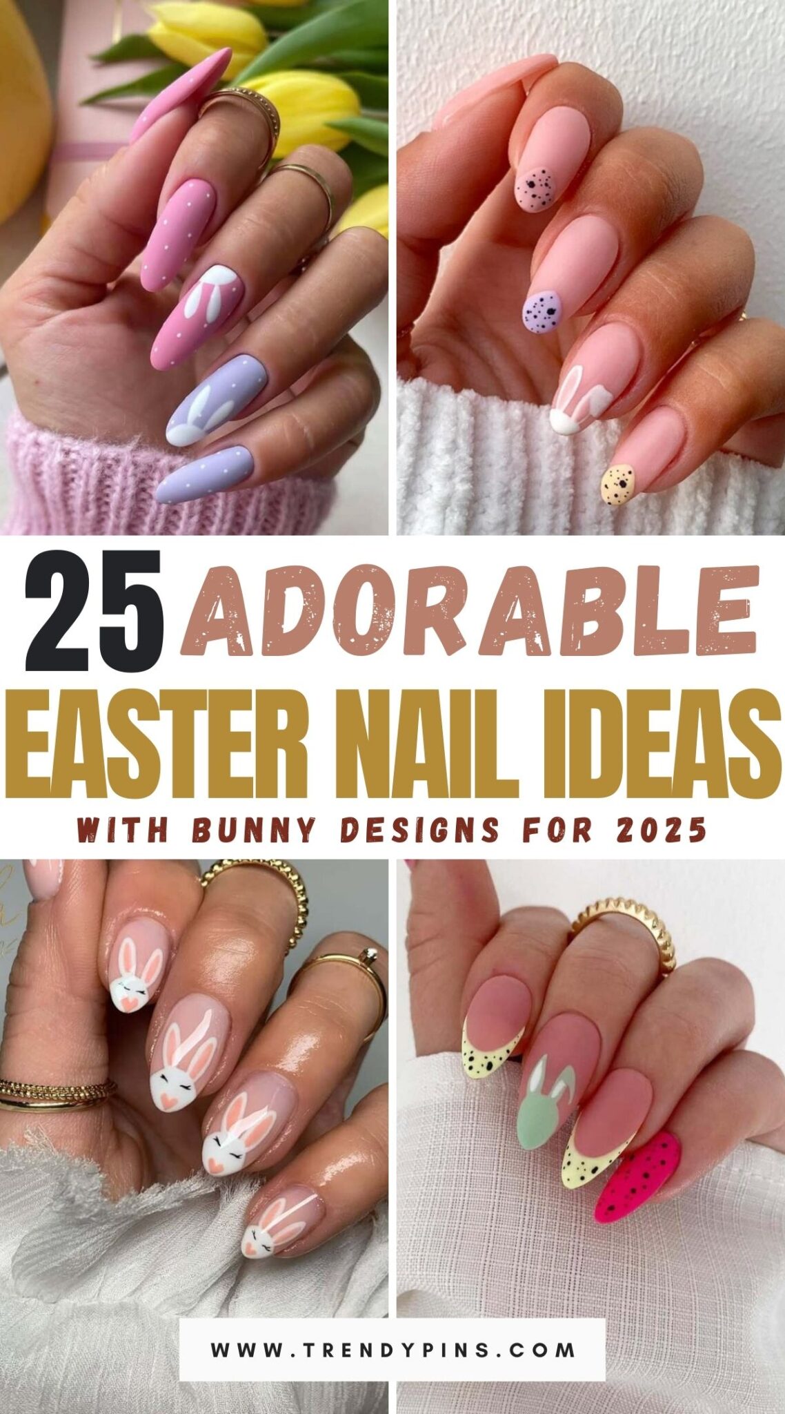 25 Chic Easter Nail Ideas with Bunny Designs and Pastel Colors for 2025