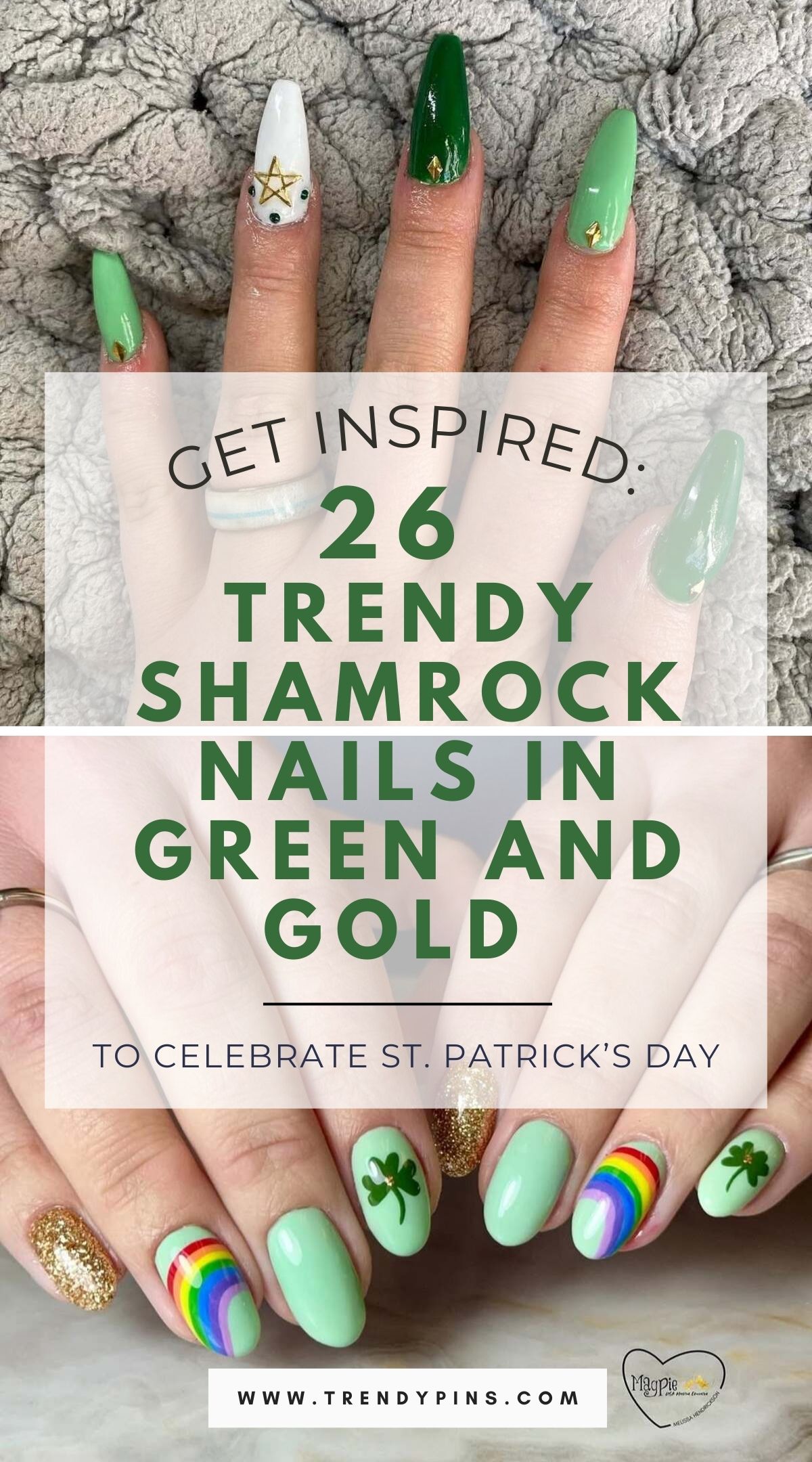 26 St. Patrick’s Day Shamrock Nail Designs in Green and Gold to Bring ...