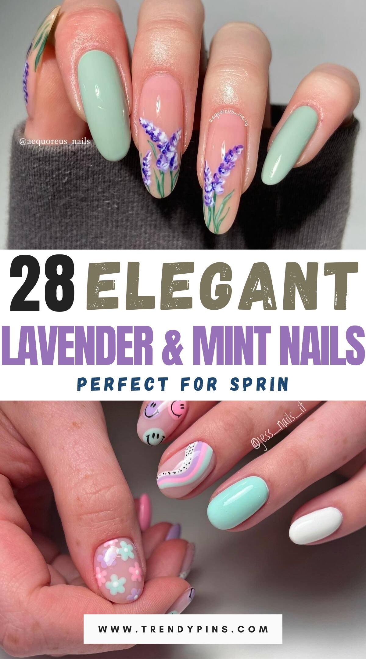 28 Elegant Spring Nail Designs in Lavender and Mint Green to Try Now