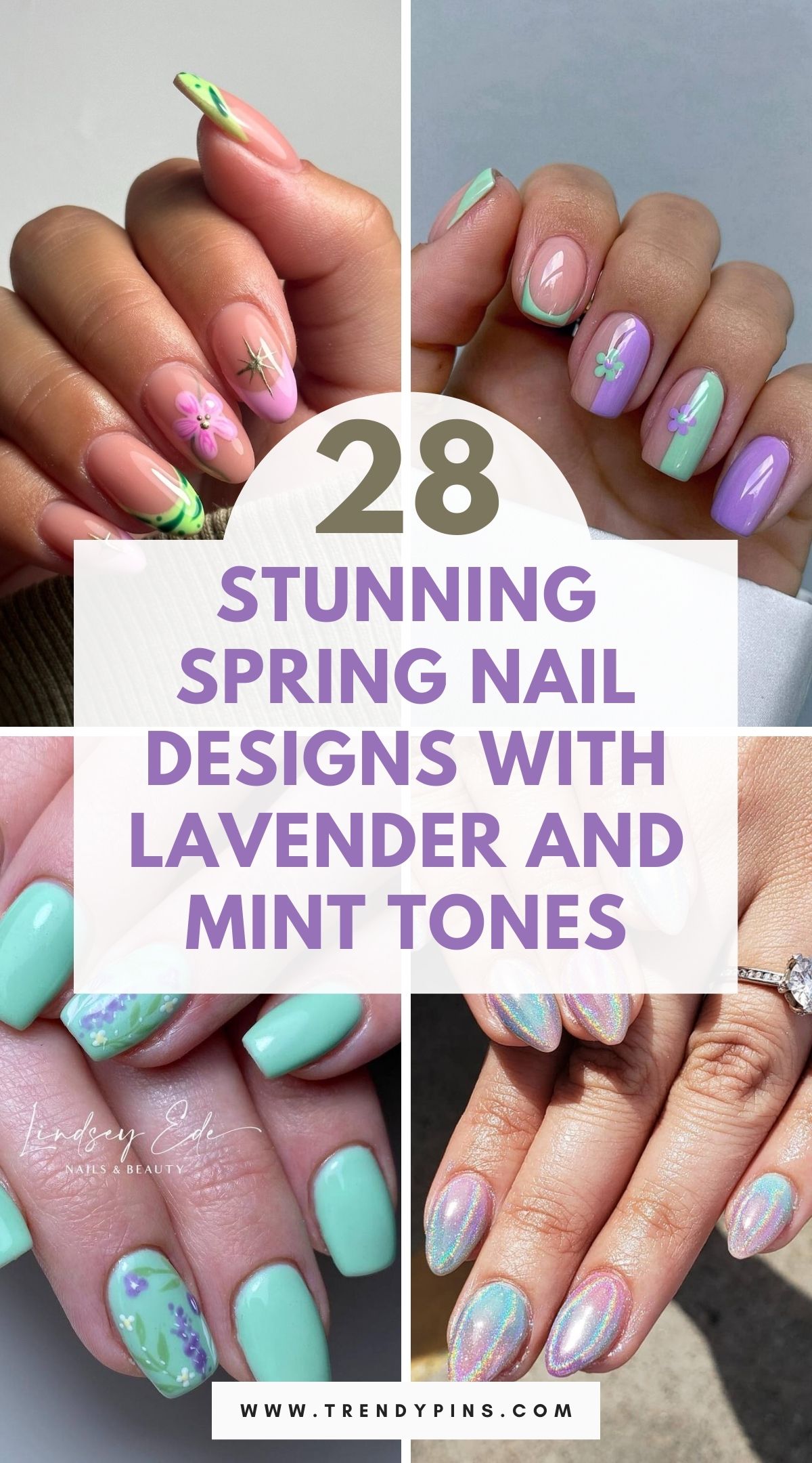 28 Elegant Spring Nail Designs in Lavender and Mint Green to Try Now
